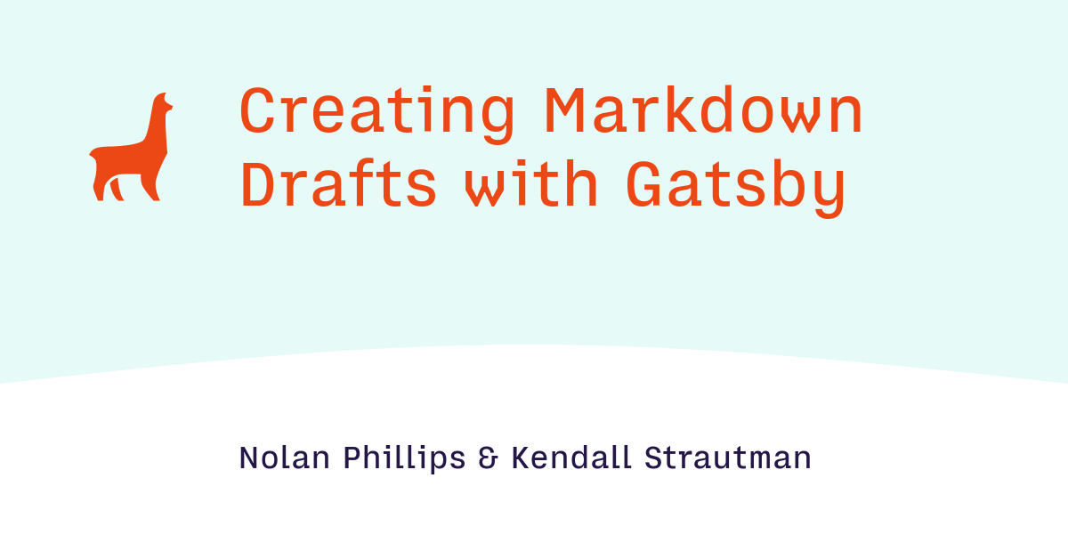 Creating Markdown Drafts with Gatsby | Tina Blog